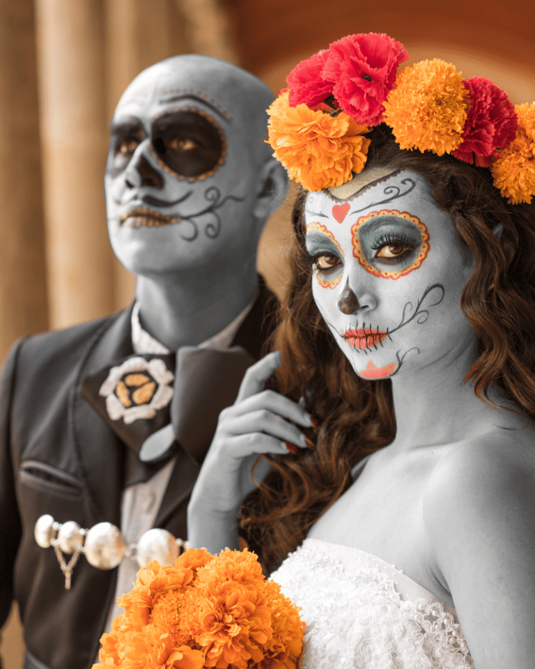 Maquillaje de catrinas modernas para hombres fáciles de hacer